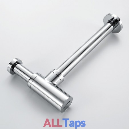 Bathroom Brass Round Bottle P Trap Lavatory Adjustable Basin Sink Waste ...